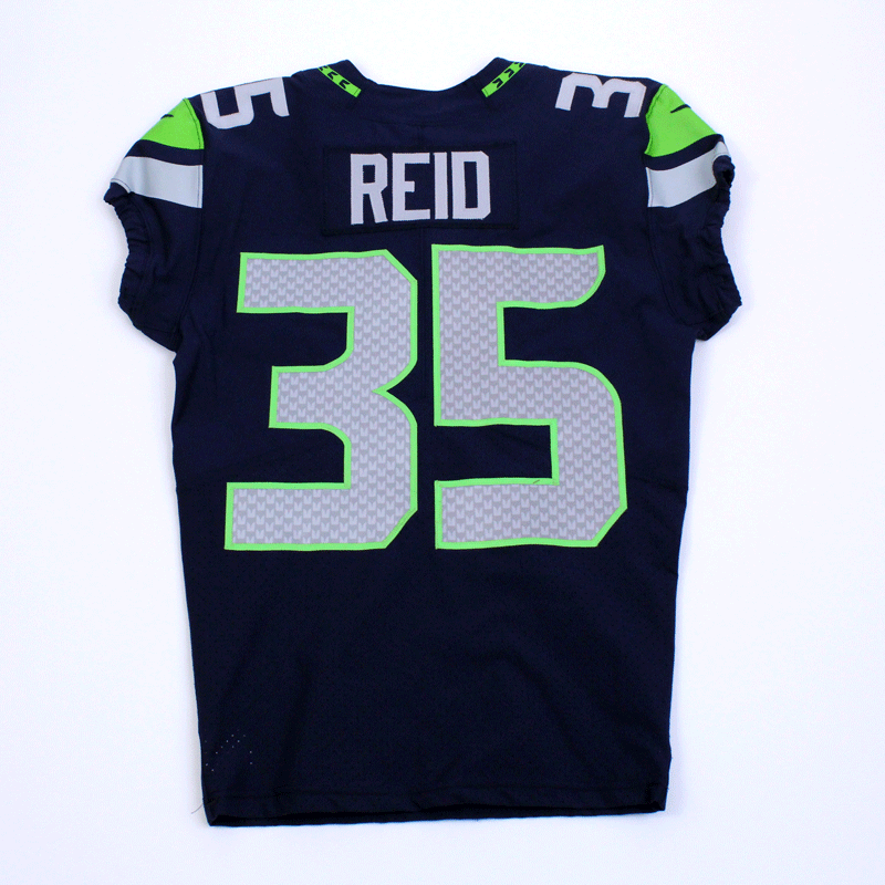 Team-Issued John Reid #35 Home Jersey - SA#10177 – Seattle Seahawks