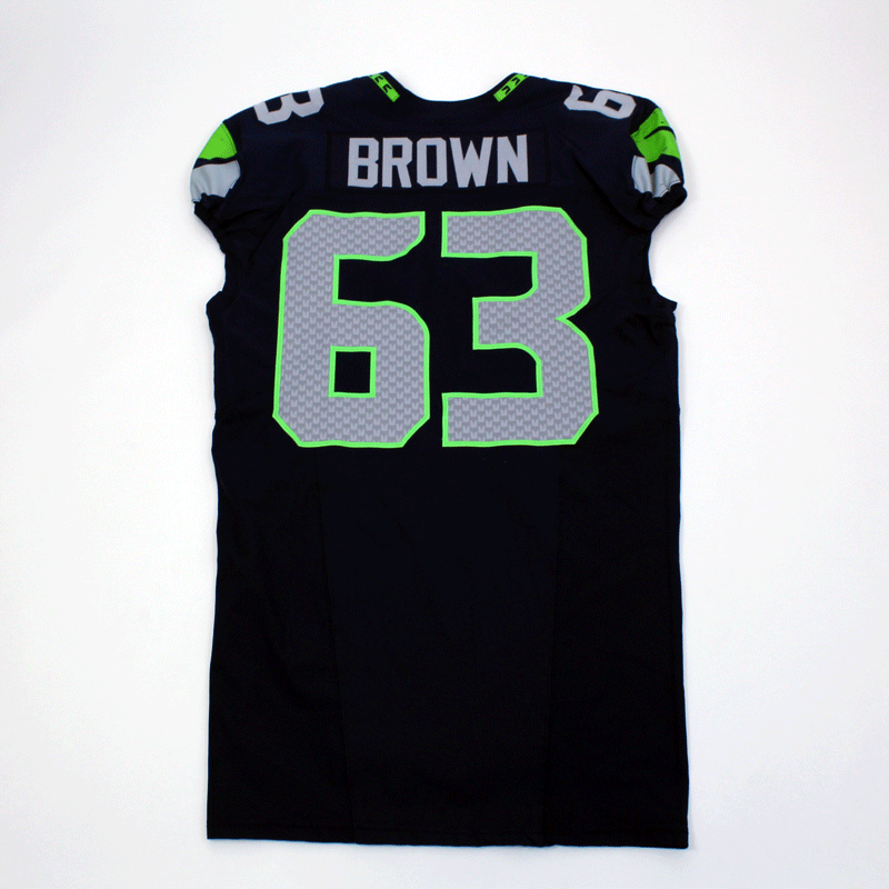 Game-Used Evan Brown #63 Home Jersey vs Eagles 12.18.23 - SA#10790 ...