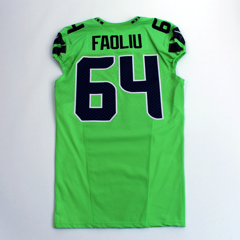 Team-Issued Austin Faoliu #64 Color Rush Thanksgiving Jersey vs 49ers ...