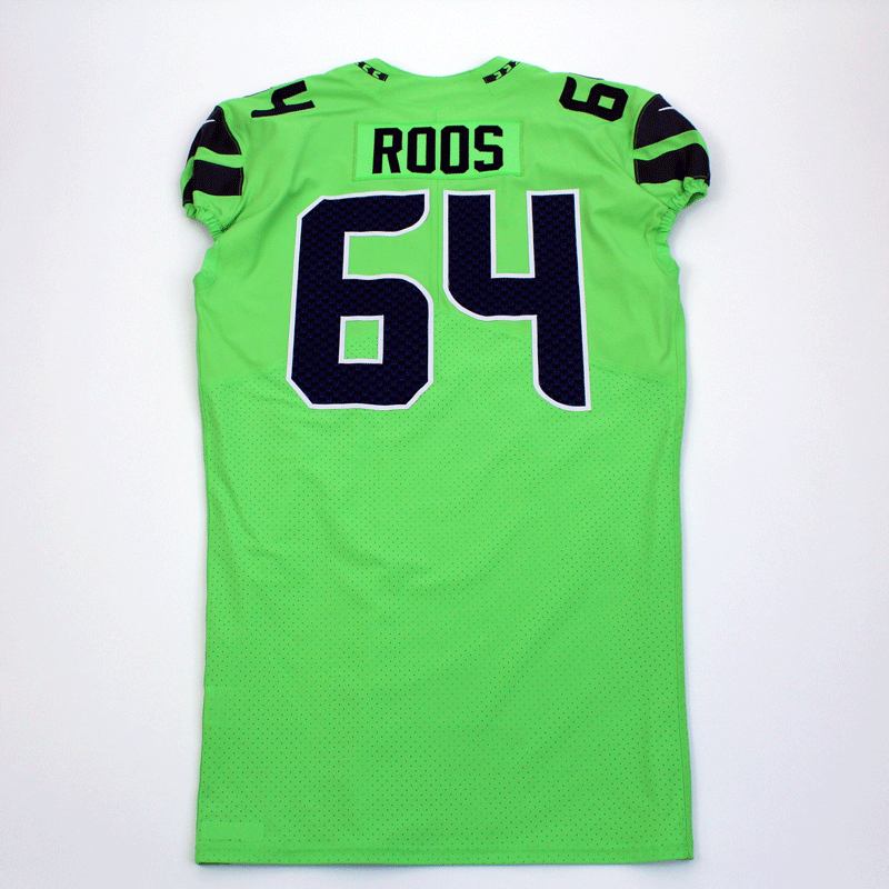 Team-Issued Jordan Roos #64 Color Rush Jersey - SA#10279 – Seattle Seahawks