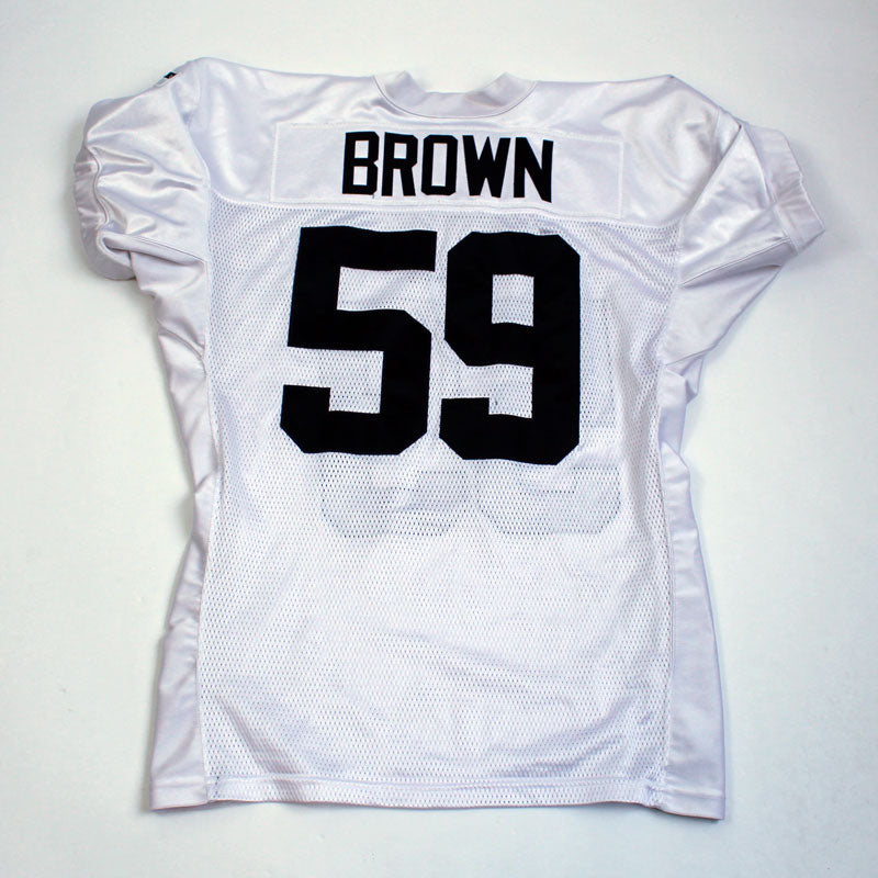 Team-Issued Travion Brown #59 White Practice Jersey - SA#10907 ...